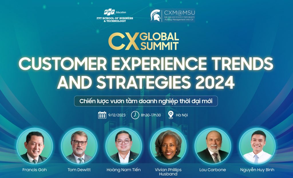 Thông báo Global CX Summit “CUSTOMER EXPERIENCE TRENDS AND STRATEGIES 2024” tổ chức 9/12/2023 ...